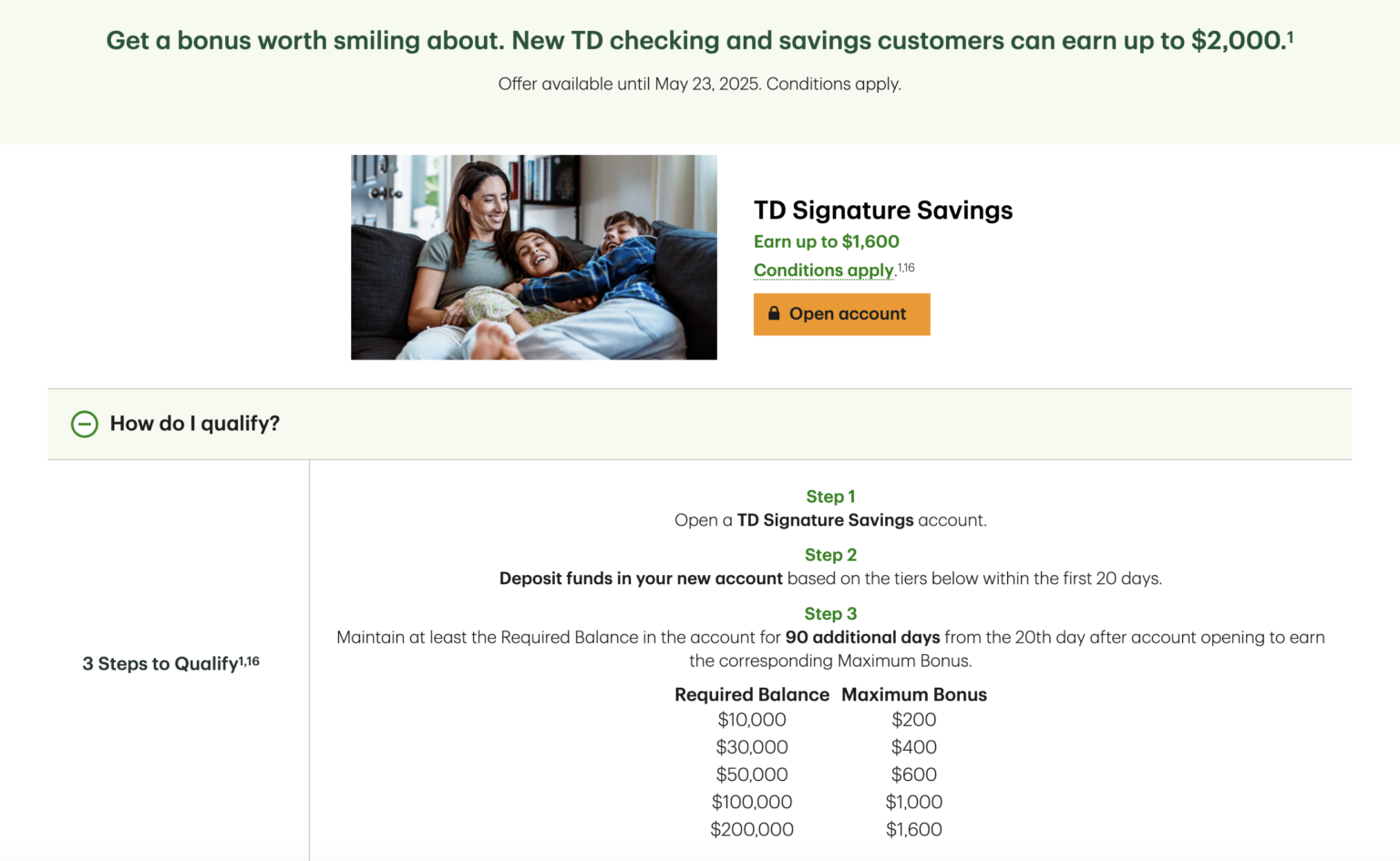 [Targeted] TD Bank $1,600 Savings & $400 Checking, Plus $100 [CT, DC, DE, FL, MD, ME, MA, NC, NH ...